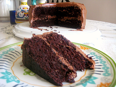 Chocolate Cake with Chocolate Cream Cheese Frosting | bakin' and eggs